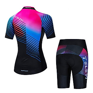 Cycling Jersey Set Women Bike Jersey Shorts Suit MTB top Bottom Shirts Road Mountain Bicycle Clothing Summer Racing M