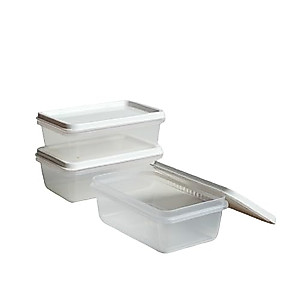 Unica Food Storage Container, with Airtight Lid, Stackable Rectangle Meal Prep Container, BPA-Free, Microwave, and Freezer Safe, Set of 3, 18 oz, 4.5x4.5x2.51 in