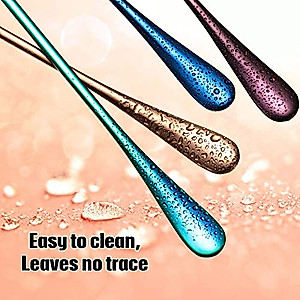 8 Pieces Long Handle Tea Spoon Stainless Steel Coffee Mixing Spoons Teaspoon for Mixing, Cocktail Stirring, Coffee, Milkshake, Cold Drink, 7.48 Inch (Round Style)