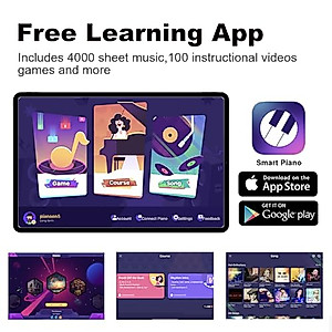 The ONE Lighted-up Digital Piano, Smart Teaching Piano Keyboard with 88 Hammer Action Keys for Beginner/Adult, Full Size Weighted Keyboard with 3 Pedals/Free APP/Bluetooth/MIDI/Headphone Output