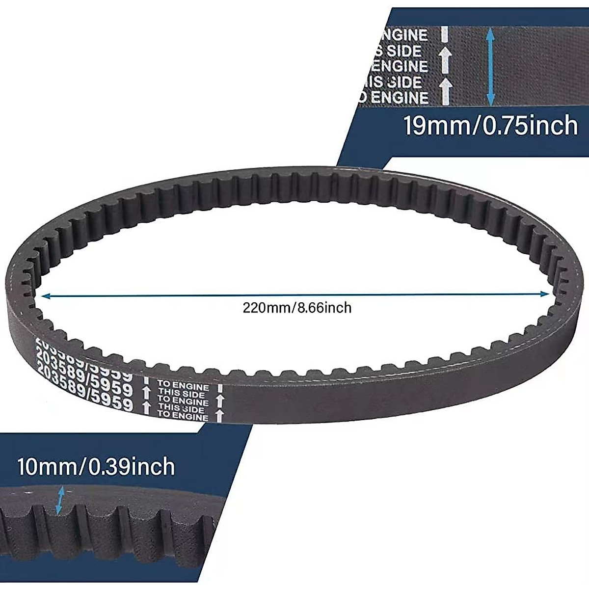 VEYDAMI 3 Pack of KT196 Drive Belt for 30 Series Go Kart Torque Converter Drive Belt Replaces Manco 5959 / Comet 203589