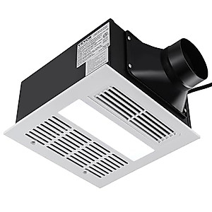 VEVOR Bathroom Exhaust Fan, 110 CFM Ventilation, 1.5sones Low Noise Operation, Remote Control, Cooling&Heating, LED Light 3000/4000/5000K, Airflow Speed&Light Brightness Adjustable, Timer