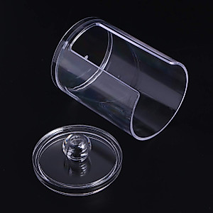TOPBATHY Storage Containers Clear Canisters Round Canister Round Storage Container Cotton Pad Plastic Box