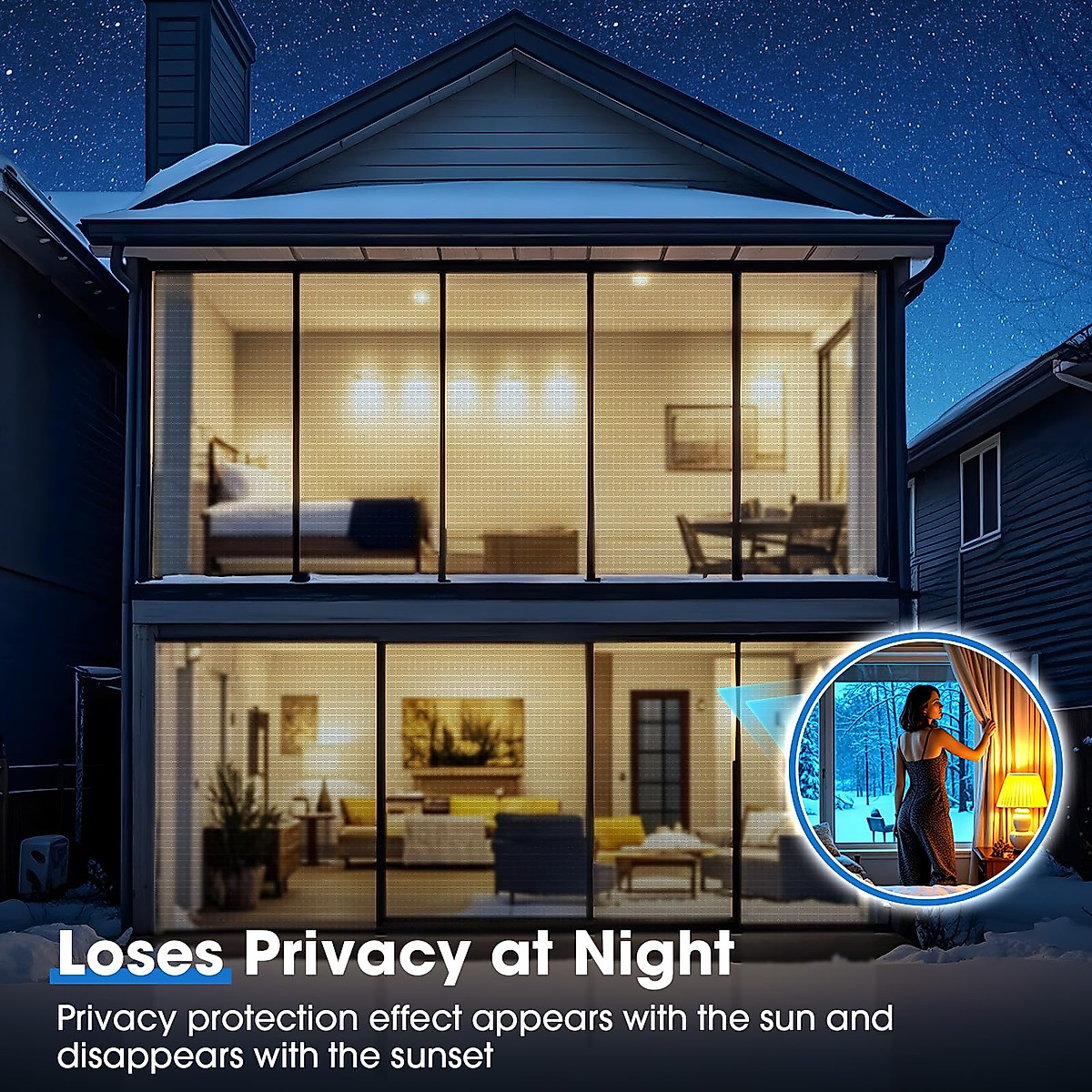 Coavas One Way Privacy Window Film,Reflective Home Glass Mirror Tint See Out Not in,Heat UV Blocking Static Cling for Office Front Door Daytime Privacy Covering, Blue-Silver,17.5x78.7 in