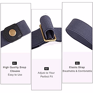 SUOSDEY No Buckle Invisible Stretch Belts for Men/Women Belt for Jeans pants No Hassle,No Bugle