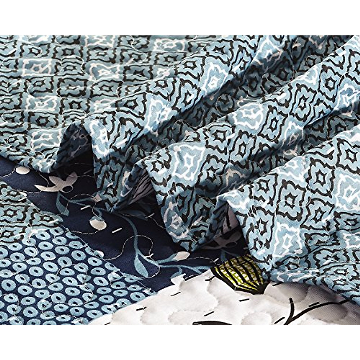 SLPR Pacific Coast Quilted Throw Blanket - 50" x 60" | Blue and White Lap Quilt for Couch and Bed