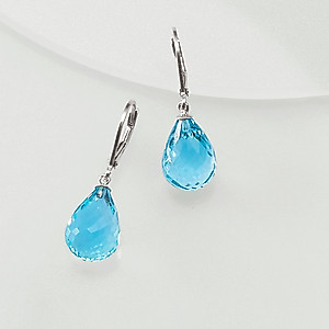 Ross-Simons 15.00 ct. t.w. Blue Topaz Drop Earrings in Sterling Silver