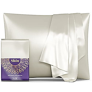 HYDE LANE 25 Momme 100% Pure Mulberry Silk Pillowcase for Hair and Skin with Hidden Zipper, Both Side Grade 6A Silk, Luxury Smooth and Soft,Real Silk Pillow Case, 1pc Queen 20''x30'',Ivory White