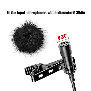 ChromLives Microphone Lapel Dead Cat Windscreen, Lapel Mic Windscreen Muff, Furry Windscreen Dead Cat Outdoor Comaptible with Lavalier Microphones 5Pack
