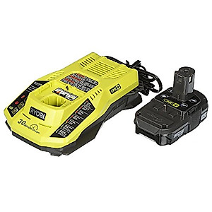 Ryobi P742 18V Cordless Compact AM / FM Radio w/ Wireless Bluetooth Technology with Charger and Lithium-ion battery (P128)