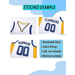 Custom Basketball Jersey Stitched Name Number Logo,Basketball Jersey for Men Women Youth and Kids White Blue