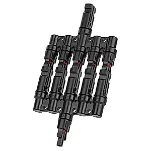Jtron 5 to 1 Solar Branch Connectors 5 Way Branch DIY Mount Tool Branch Y Connector in Pair MMF+FFM for Parallel Connection Between Solar Panels (5)
