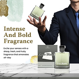 Carte Blanche Mens Fragrance, Cologne For Men, Eau de Parfum Natural Spray, Tangerine, Marine And Orange Scents