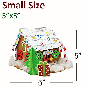 4E's Novelty Foam Gingerbread House Craft Kit (1 Pack) for Kids with Foam Stickers, Build & Decorate it Yourself DIY Christmas Crafts for Kids & Toddlers