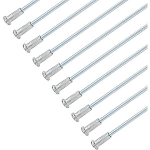 Kerjio 36PCS Bicycle 10g Spokes Road Spokes with Nipples Silver Bicycle Spokes 170MM