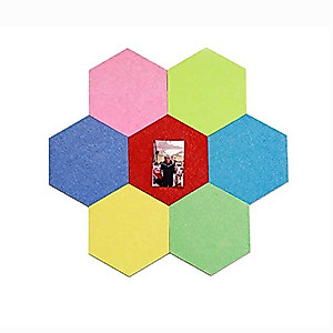 Hexagonal Cork Board x7 with thumbtacks,self-Adhesive Tiles,Household Decorative Felt Wall Stickers,Color can be Customized