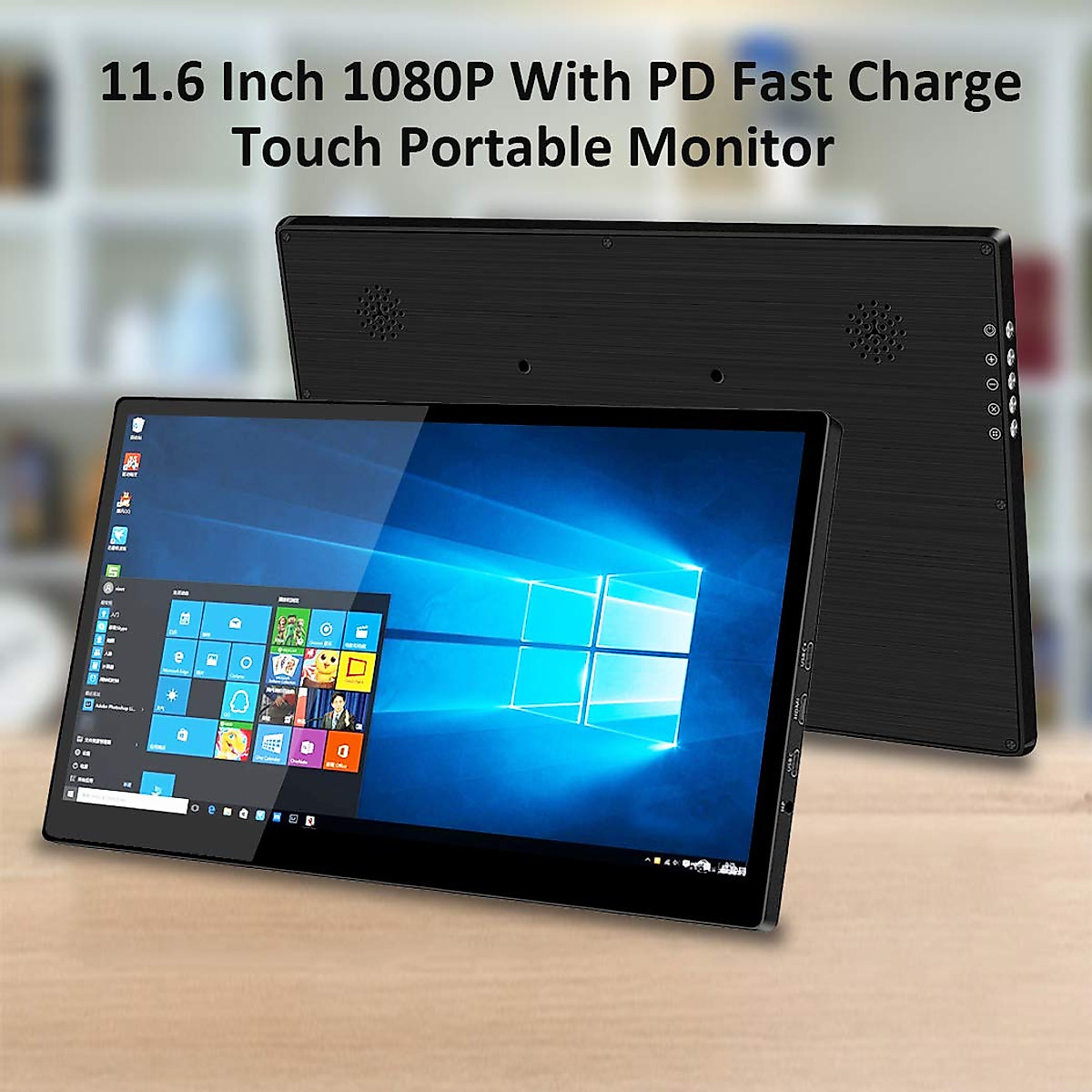 USB Touchscreen Portable Monitor,11.6" 1080P FHD IPS Display,USB C/HDMI Video Input, HDR,Ultra Slim,Bulit in Speakers, Aluminum Bezel with Angle Ddjustable Stand