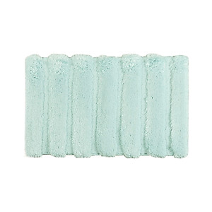 Madison Park Tufted Pearl Channel Absorbent Bathroom Rugs Non Slip Washable Bath Mat Shaggy Rugs For Bathroom Bedroom Plush Thick Soft Machine Wash Rubber Back Seafoam 17x24" 1 piece