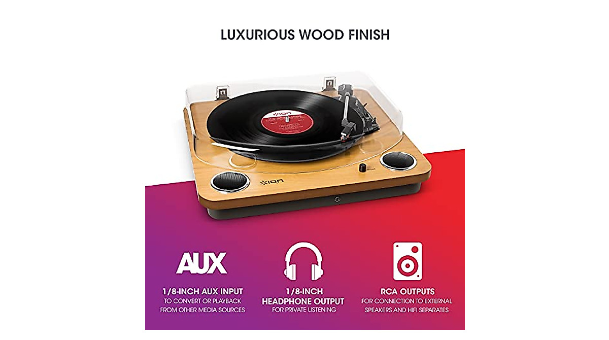 ION Audio Max LP – Vinyl Record Player / Turntable with Built In ...
