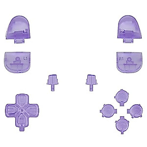 eXtremeRate Full Set Shell with Buttons Touchpad Cover, Clear Atomic Purple Custom Replacement Decorative Trim Shell Front Back Plates Compatible with p s 5 Controller BDM-030 BDM-040 BDM-050