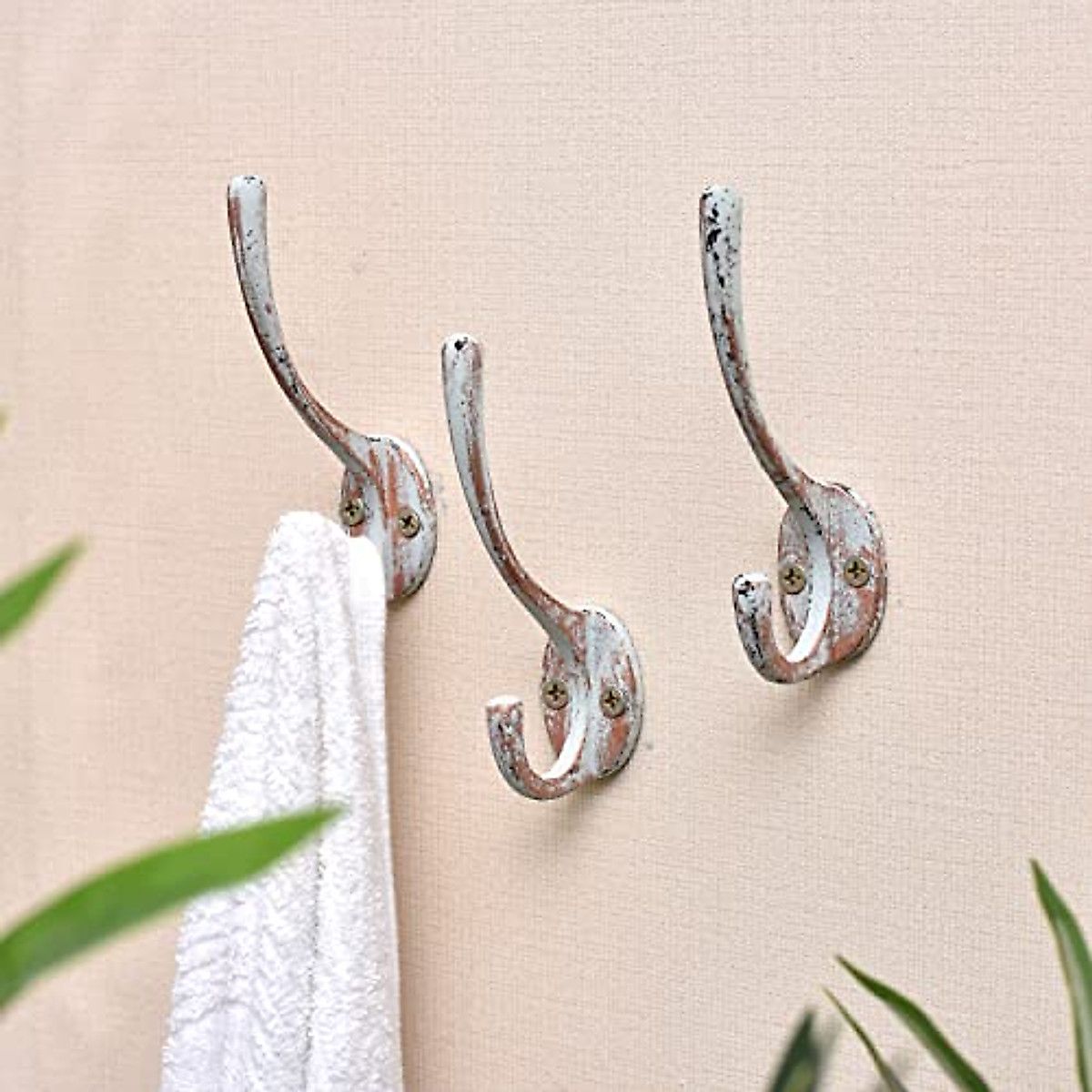 Rustic Wall Hooks- Shabby Chic- Vintage Wall Hooks- Rustic Coat Hooks- Farmhouse Hooks- Timeless Wall Hooks- Cast Iron Wall Hooks- Distressed Wall Hooks- Coat Hooks- Double Prong Hooks- 3 Pieces