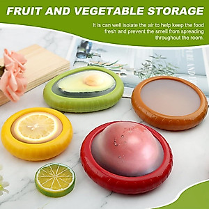 Generic 4pcs Silicone Fruit Storage Box, Avocado Saver and Tomato Holder, Reusable Storage Containers for Fridge, Onion Savers, Fruit & Vegetable Storage for Lemon & More, Mulit