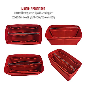 Divitize Premium Insert for Book Tote Organizer Medium, Small Book Tote Organizer Insert, Handmade 2mm Felt Insert, Best Fit Detailed Size, Large Book Tote Bag Organizer (For Large Book Tote, Brown)