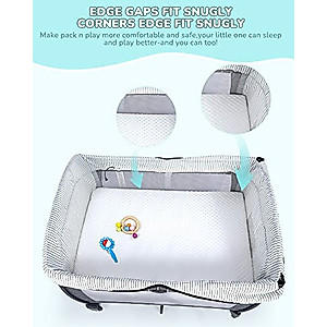 Forias Pack and Play Mattress, Portable Pack n Play Mattress, Memory Foam Playard Mattress Pad for Graco Pack n Play with Waterproof Washable Cover 38X26X3