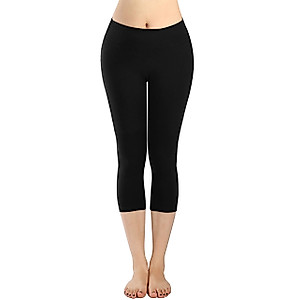 Neonysweets Womens Capris Active Running Workout Yoga Pants (Large, Black)