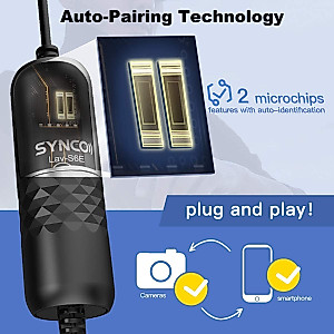 SYNCO G2(A2) Wireless Lavalier Microphone and an Extra 6M Cord lavalier Microphone