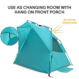 Alvantor Extra Large Beach Tent Super Bluecoast Beach Umbrella Outdoor Sun Shelter Cabana Automatic Pop Up UPF 50+ Sun Shade Portable Camping Fishing Hiking Canopy Easy Setup Windproof Patent Pending