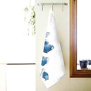 Ideolocator Chic Boho Exotic Flowers Hand Towels for Bathroom Soft Large Decorative Hand Towels Multipurpose for Bathroom, Hotel, Gym and Spa (27.5x15.7in, White)