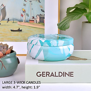 Citronella Candles Outdoor,3 Wick Large Citronella Candle for Patio, Soy Wax Lemongrass Candles Pack of 3, Scented Candles for Indoor Outdoor Garden Backyard Camping Summer Vacation