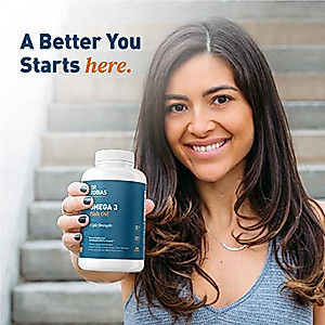 Dr. Tobias Omega 3 Fish Oil – Triple Strength Dietary Nutritional Supplement – Helps Support Brain & Heart Health, Includes EPA & DHA – 2000 mg per Serving,180 Soft Gel Capsules