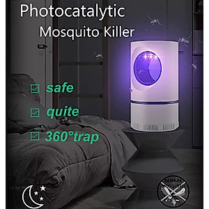Electric Mosquito & Fly Killer, Mosquito Killer Trap, Bug Zapper, Child Safe, White, Mosquito Trap Outdoor and Indoor, Patio (White)