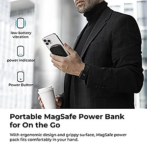 PITAKA 3 in 1 Wireless Charging Station Apple with Portable Battery Bank [MagEZ Slider] Wireless Charging Station for iPhone 14/13/12, and AirPods Pro/3/2