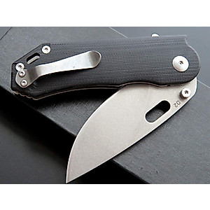 Eafengrow EF32 Folding Knife D2 Steel Blade and G10 Handle Pocket EDC Tool Knife for Working Camping Outdoor Activities(Black)