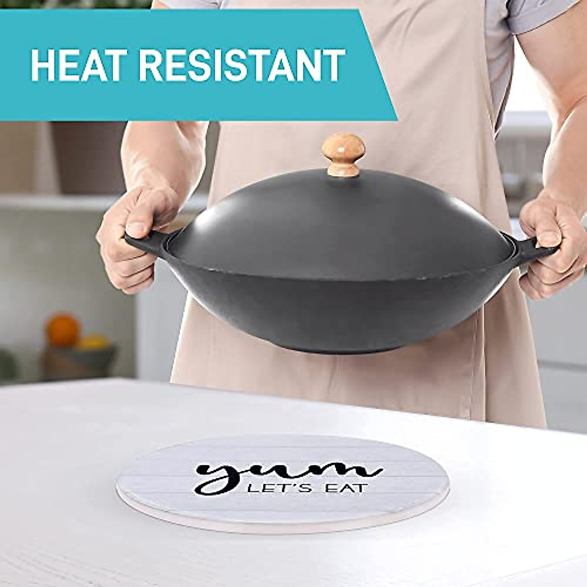 Stylish Trivets for Hot Dishes - Set of 2 - Ceramic Hot Pads for Kitchen Counter - Heat Resistant Mat - Trivets for Kitchen Counter - Farmhouse Style Hot Pot Holder - Trivets for Hot Pots and Pans