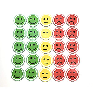 Smiley Magnetic Pack 25 (10 Green, 10 Red, 5 Yellow) (1")