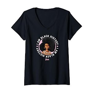 Barbie - I Am Black History V-Neck T-Shirt