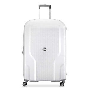 DELSEY Paris Clavel Hardside Expandable Luggage with Spinner Wheels, White, Checked-Large 30 Inch
