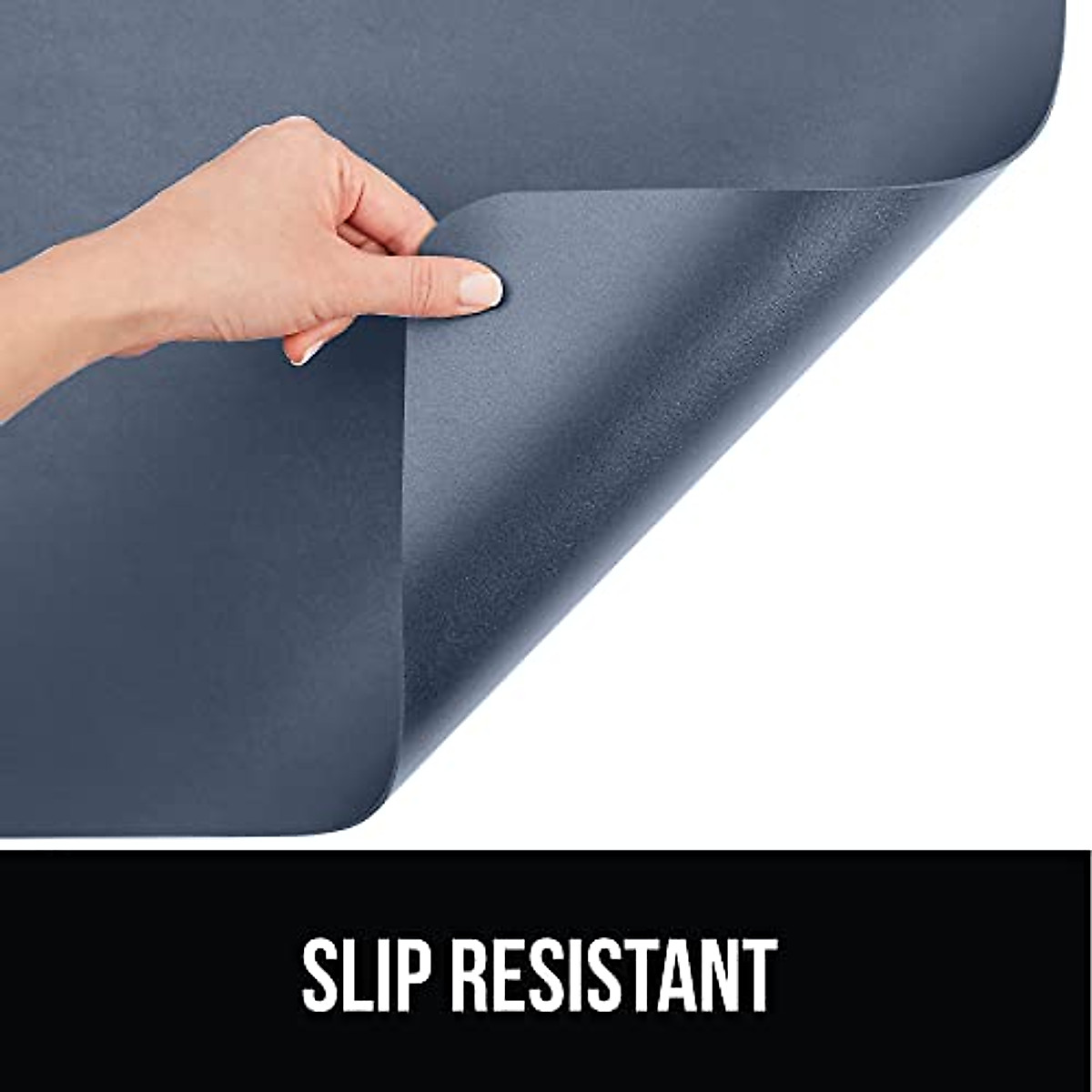 GORILLA GRIP Desk Mat, Non Slip and Heat Resistant Mouse Pad, Soft PU Leather Pads, Dual Sided Blotter, Desktop Protector Cover for Home Office Keyboard Laptop Computer and Writing 23.6x13.7 Navy Blue