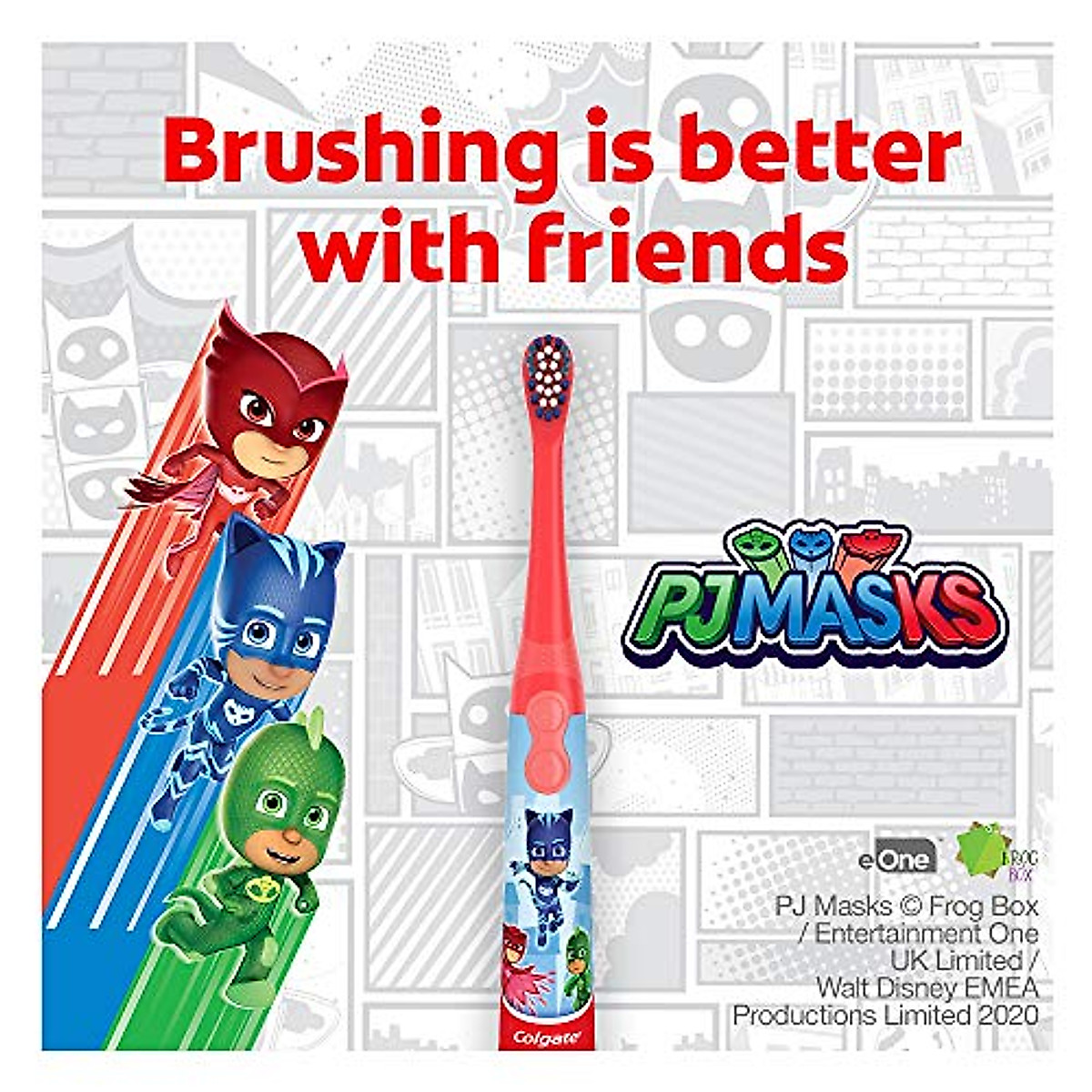Colgate Kids Battery Powered Toothbrush, PJ Masks, Extra Soft Bristles, 1 Pack, Characters May Vary