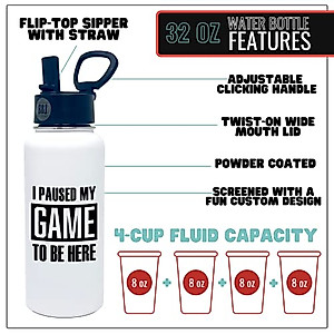 Gamer Gifts - Gifts for Teenage Boys, Girls - Cool Water Bottle with Straw - Funny Gift for Teenager, Tween, Boyfriend, College Guys, Preteens, Tweens, Tech Gamers - Presents for Birthday, Christmas