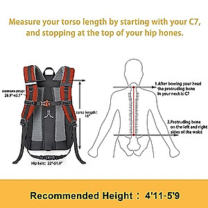 N NEVO RHINO Hiking Backpack 25L Waterproof Outdoor Day Pack, Lightweight Camping Travel Backpack for Men Women