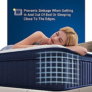 King Mattress, Avenco 12" Hybrid Mattress King with Latex Memory Foam, Motion Isolation Individually Pocket Spring Mattress, Medium Firm, Relieves Pain & Pressure Points & Cooling King Bed (NDSM30)