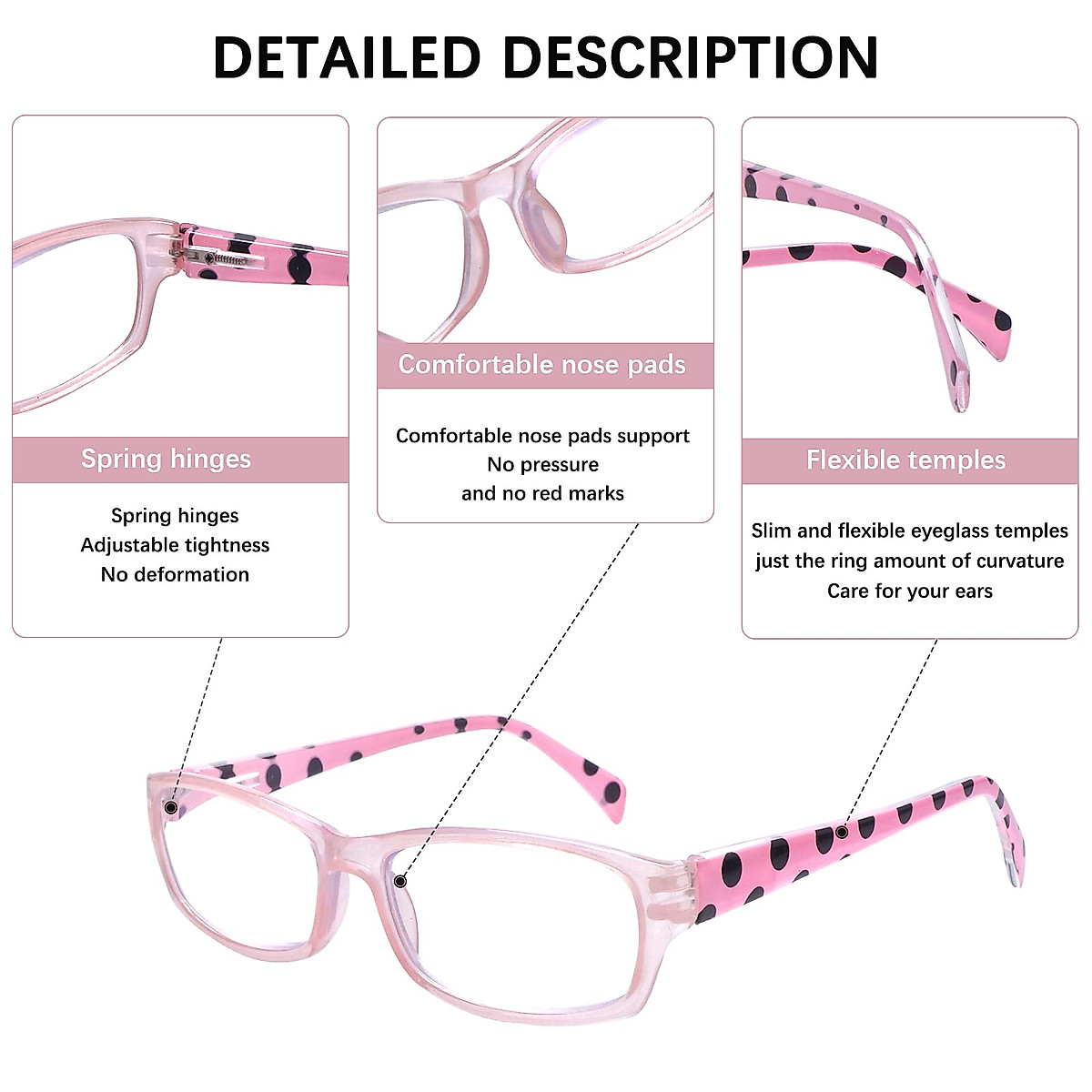 MAEOWN 5 Pack Reading Glasses for Women, Blue Light Blocking Computer Readers, Ease Blurry Vision Dry Eyes Anti UV Glare (Multicolor, 3.00, x)