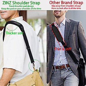 ZINZ Shoulder Strap 58" Universal Handbag Strap with Ultra-Thick Fixed Padded and Dual Balanced Adjustable Buckles Shoulder Crossbody Strap for Briefcase Messenger Bag Laptop Bag Luggage，Black