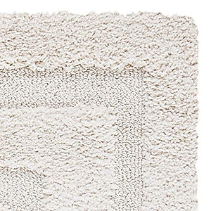 SAFAVIEH Florida Shag Collection Area Rug - 5'3" x 7'6", Creme & Creme, Border Design, Non-Shedding & Easy Care, 1.2-inch Thick Ideal for High Traffic Areas in Living Room, Bedroom (SG454-1111)