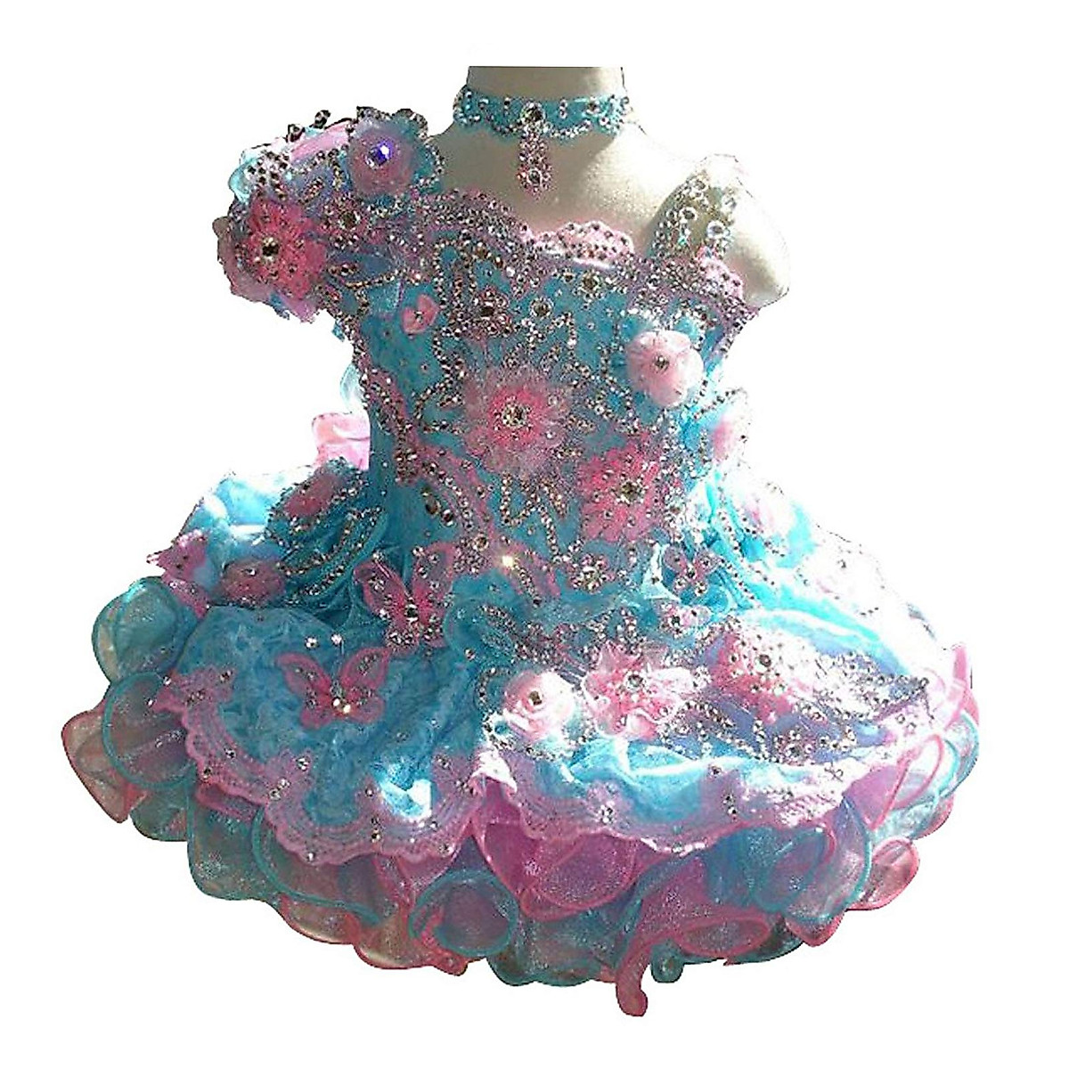 M_RAC Infant Girls' Flowers Mini Gowns Tutu Pageant Cupcake Dresses 6M